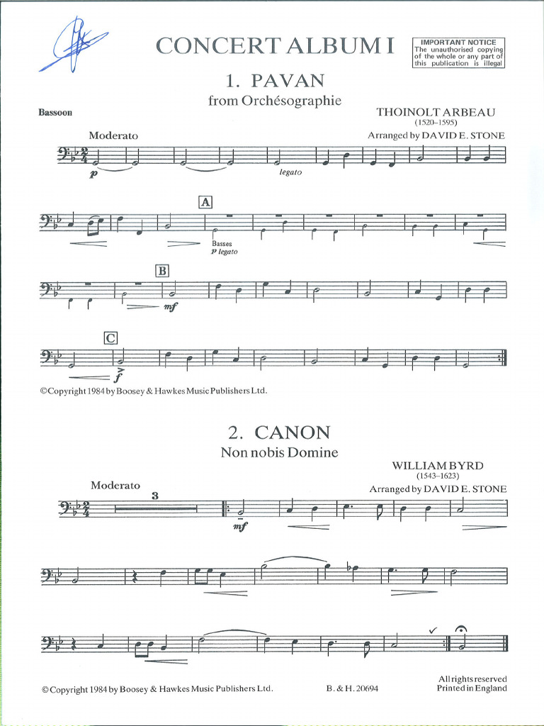 Concert Album I - Bassoon | PDF