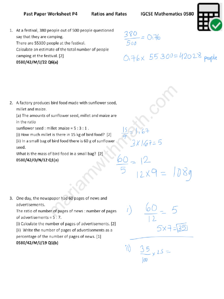 Ratios and Rates P4 | PDF