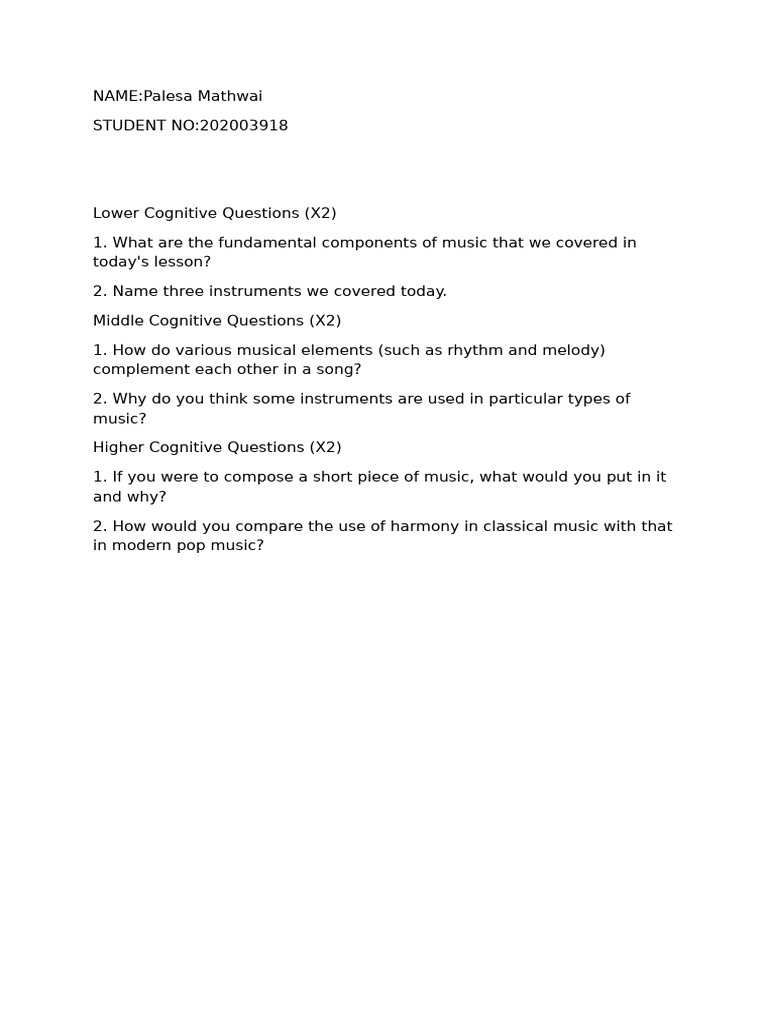 Music Composition and Elements Quiz | PDF