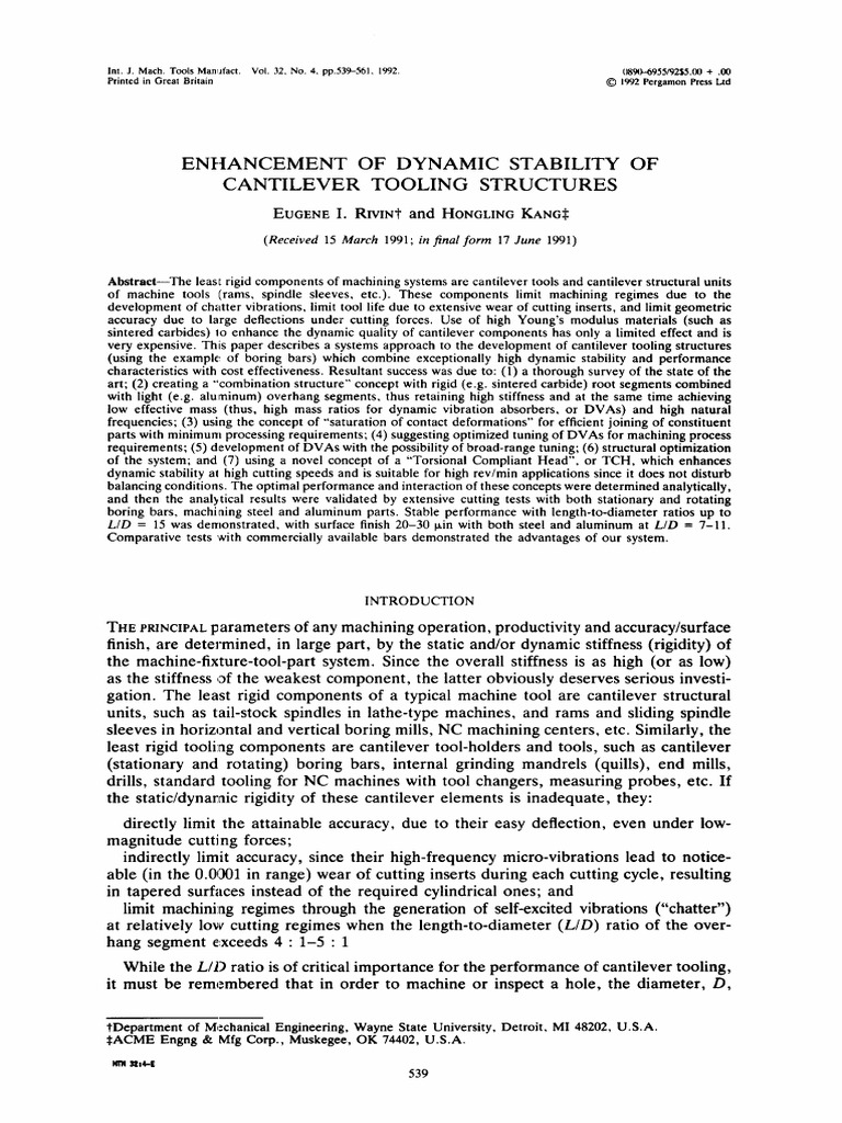 Enhancement of Dynamic Stability of | PDF | Mechanical Engineering ...