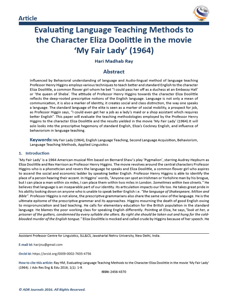 Evaluating_Language_Teaching_Methods_to | PDF | Pygmalion (Play) | English Language