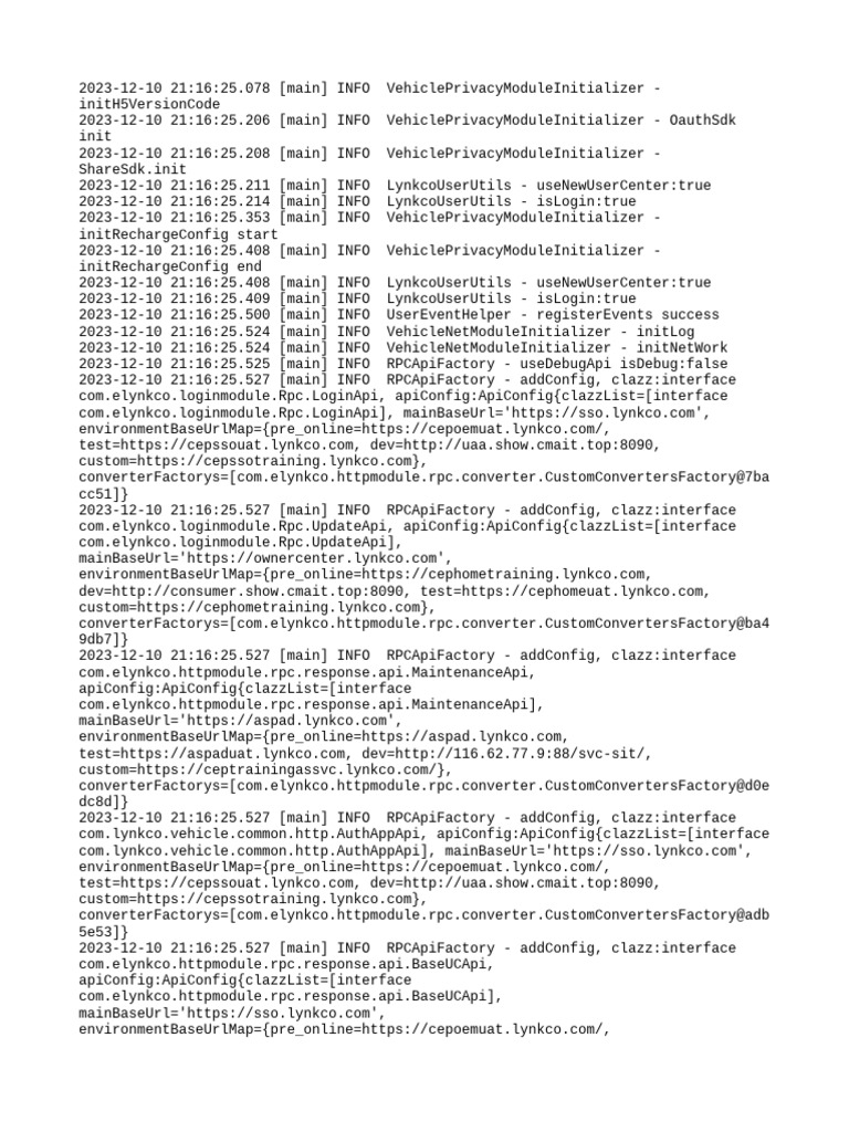Vehicle Privacy Module Initialization Logs | PDF | Software Development ...