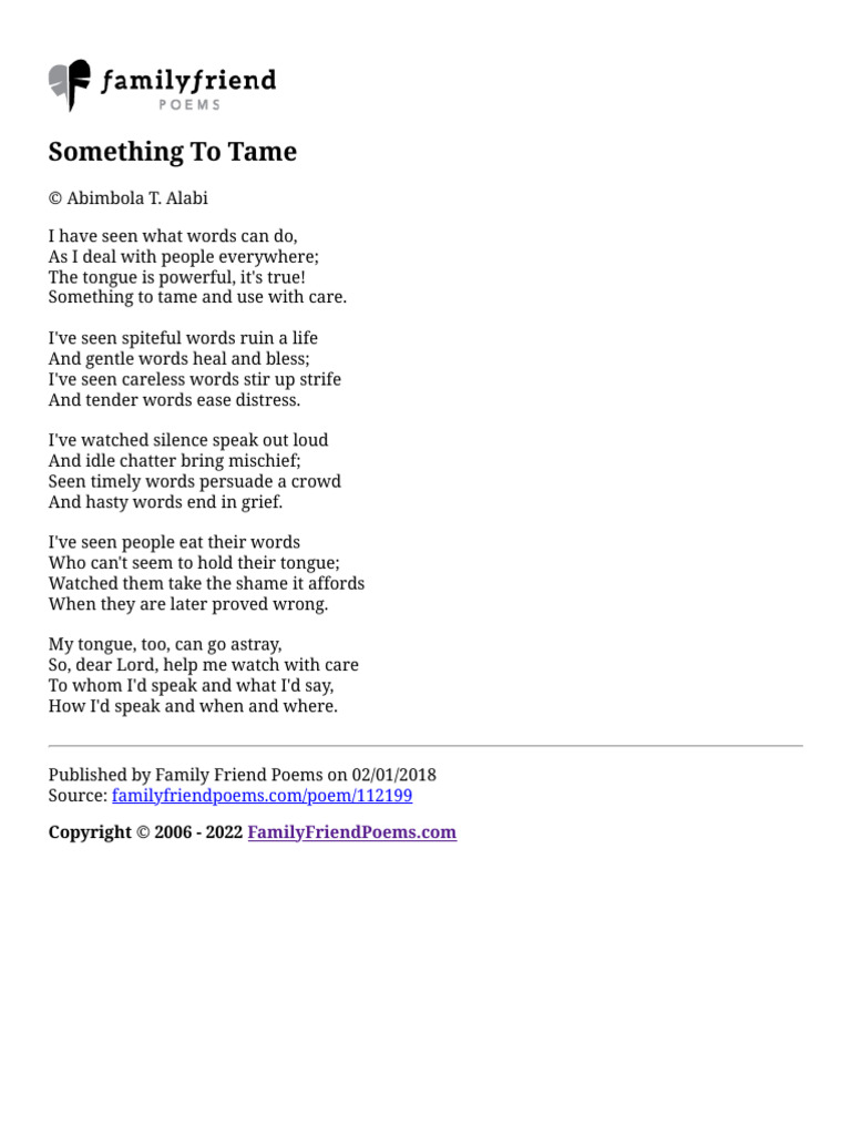 Something To Tame | PDF