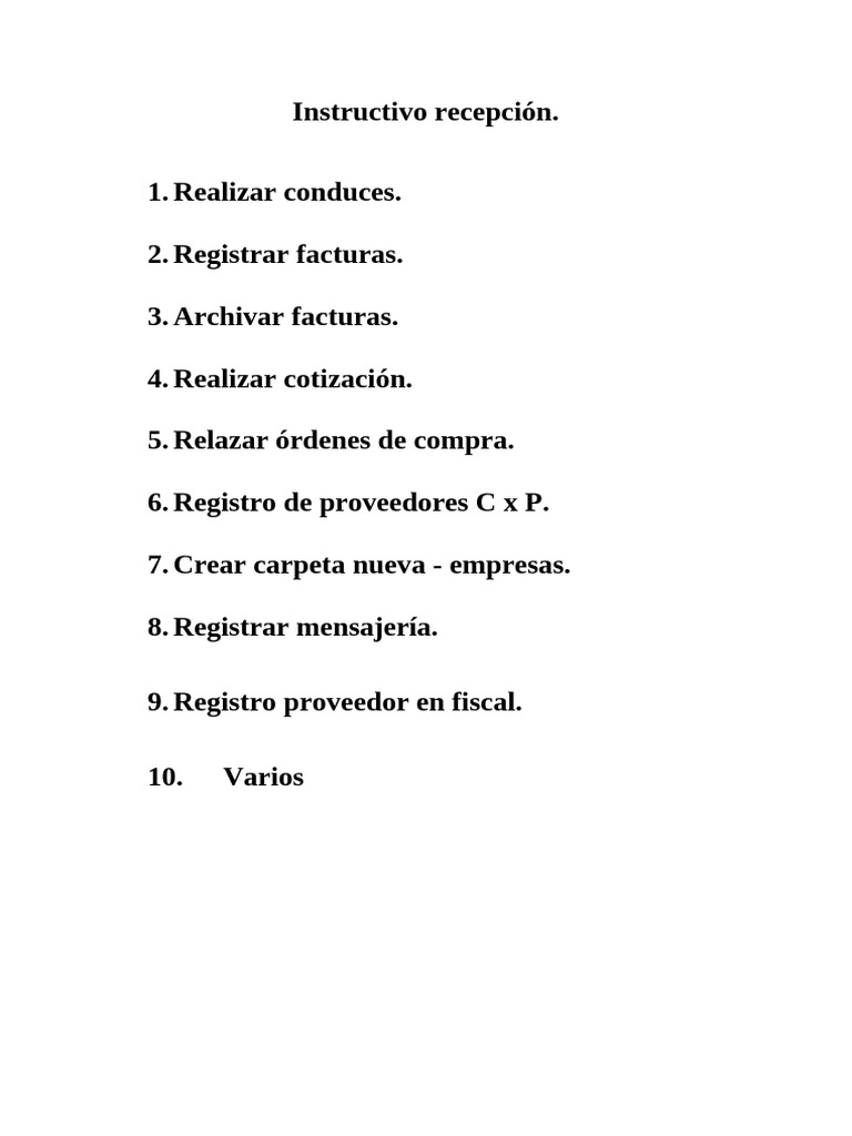 Instructivo Recepción Modif. Jeimy | PDF | Factura