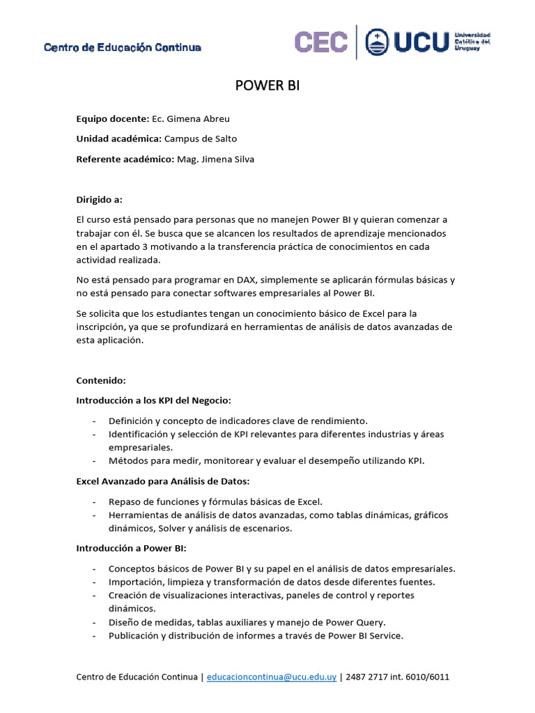 CEC Programa POWERBI | PDF