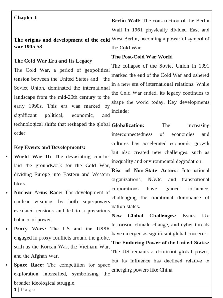 Chapter 1 | PDF | Cold War | Soviet Union