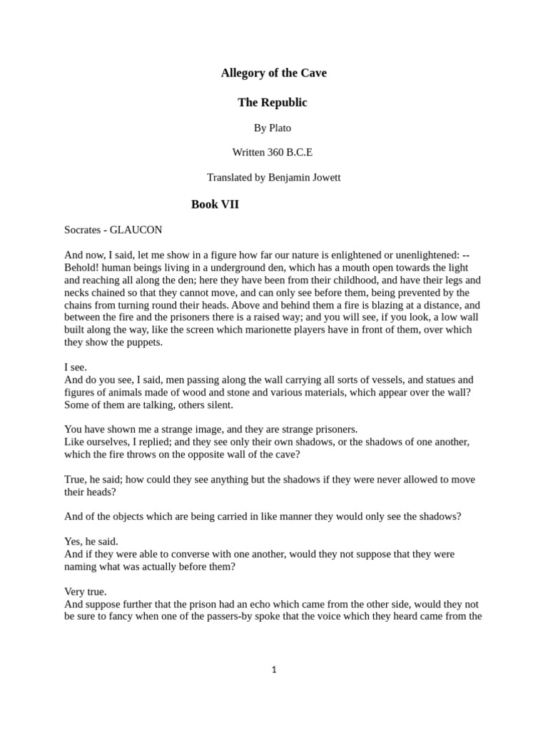 Allegory of The Cave | PDF