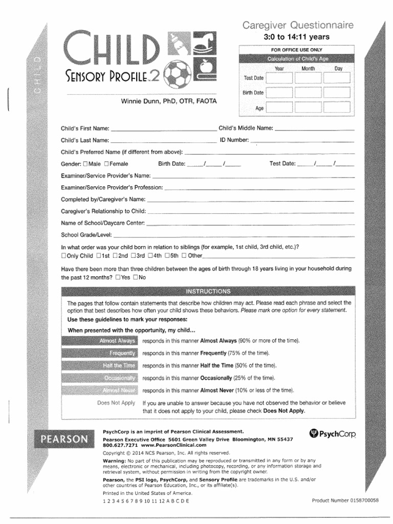 sensory profile | PDF