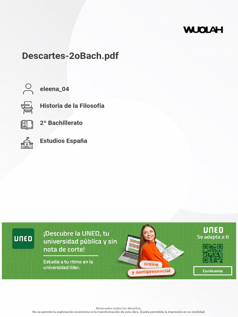 Wuolah Free Descartes 2obach | PDF