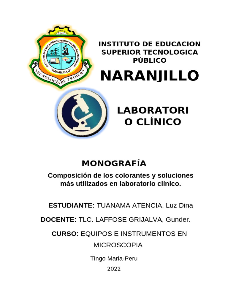 Colorante Acetocarmin en Laboratorio Clínico | PDF | Tinción