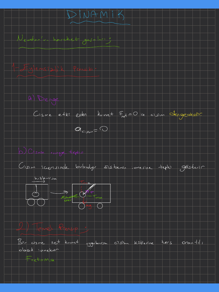 Dinamik Önemli Notları Arif Hoca | PDF