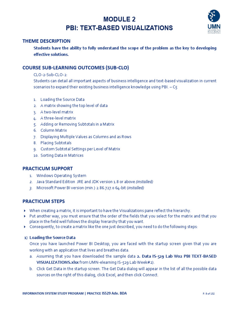 Materi-IS529L-M02 Adv - BDA PBI - Text-Based Visualizations-Gnp2024-2025 | PDF | Matrix ...