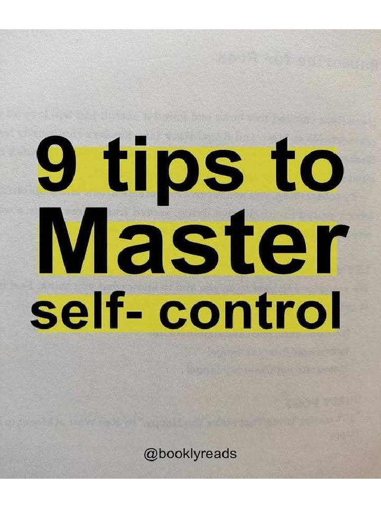9 Tips To Master Self Control Pdf