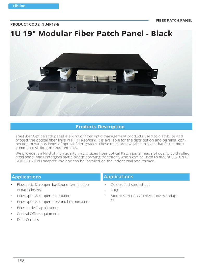 17116618351U4P13 B Patch Panel | PDF | Optical Fiber | Electrical ...