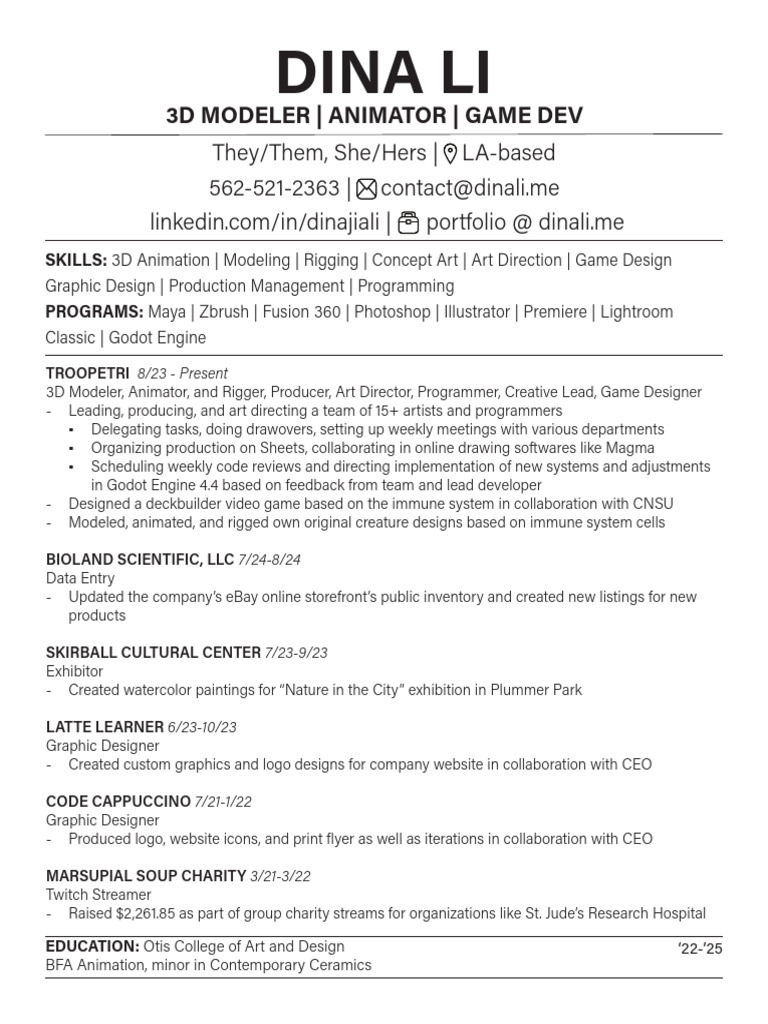 LiDina 2025resume | PDF