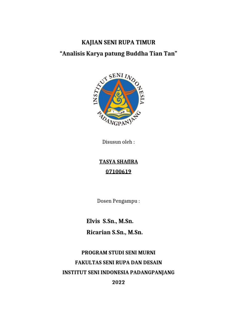 KAJIAN SENI RUPA TIMUR Tasya Shafira NIM 07100619 | PDF