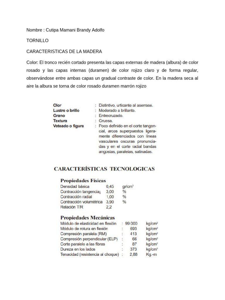 TORNILLO | PDF | Madera | Tornillo