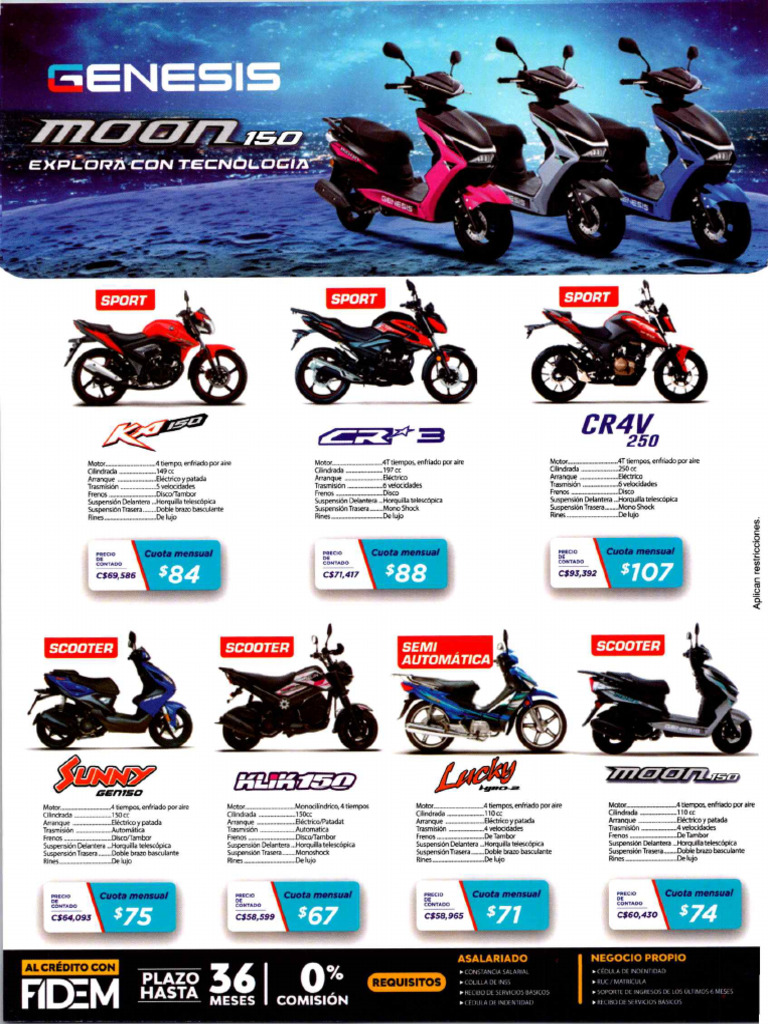 Catalogo Motos Genesis | PDF