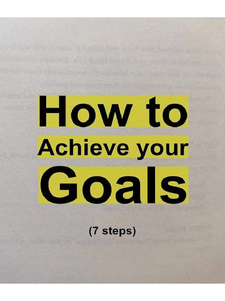How To Archive Your Goals | PDF