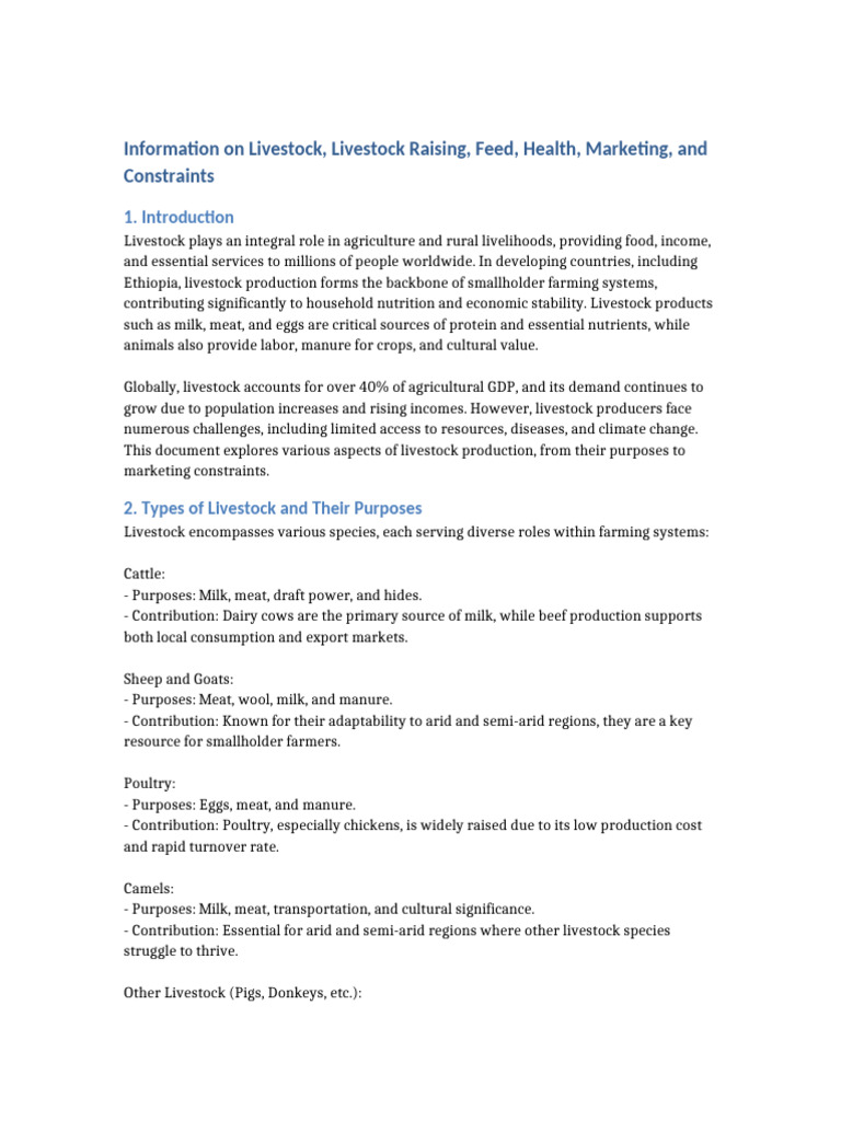 Livestock Production Assignment | PDF | Livestock | Agriculture