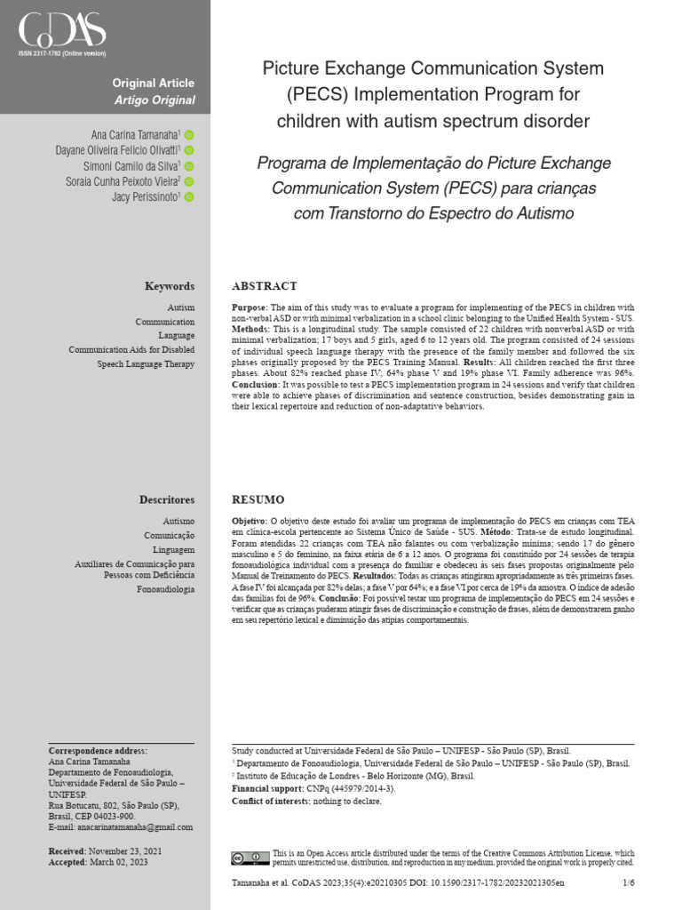 Picture Exchange Communication System PECS Impleme | PDF | Autism ...
