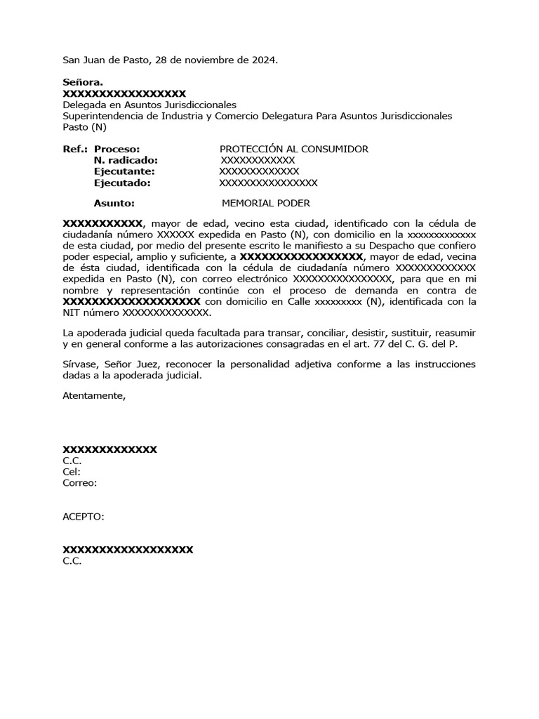 Memorial Poder para Juzgado | PDF