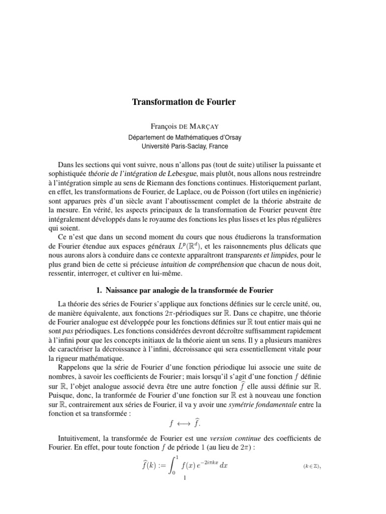 Transformée de Fourier d'une constante | PDF | Limite (mathématiques ...