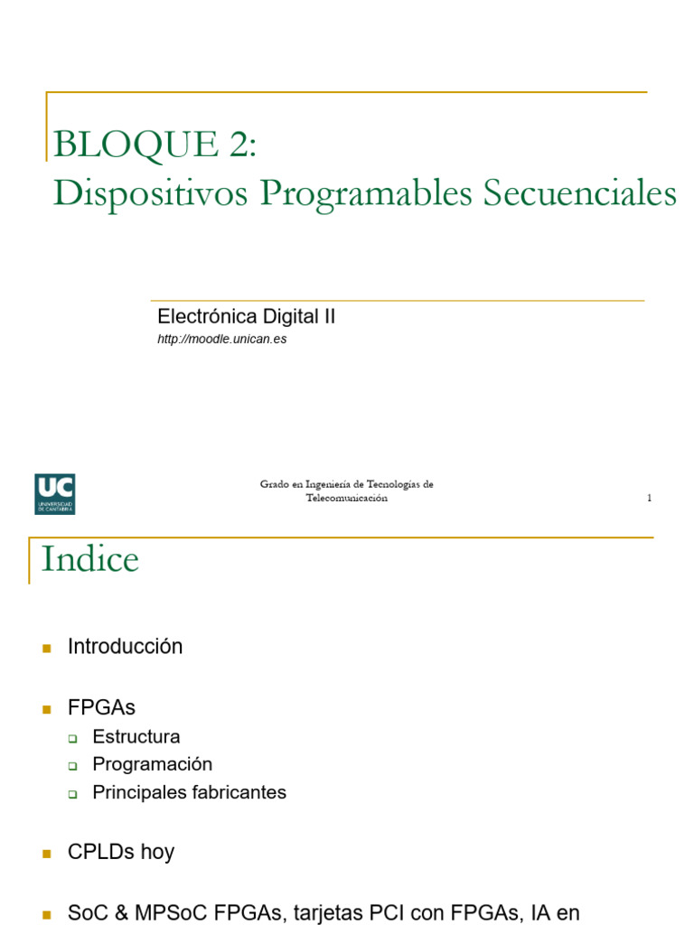 Dispositivos Programables en Telecomunicaciones | PDF | Arreglos de ...