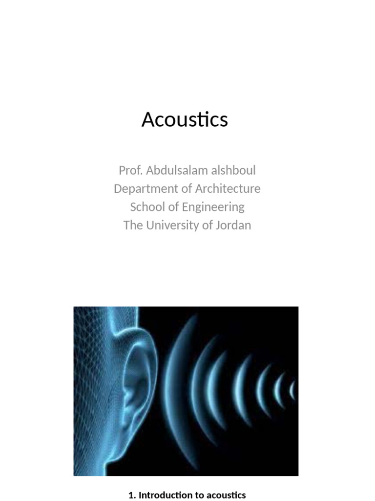 Introduction to Architectural Acoustics | PDF