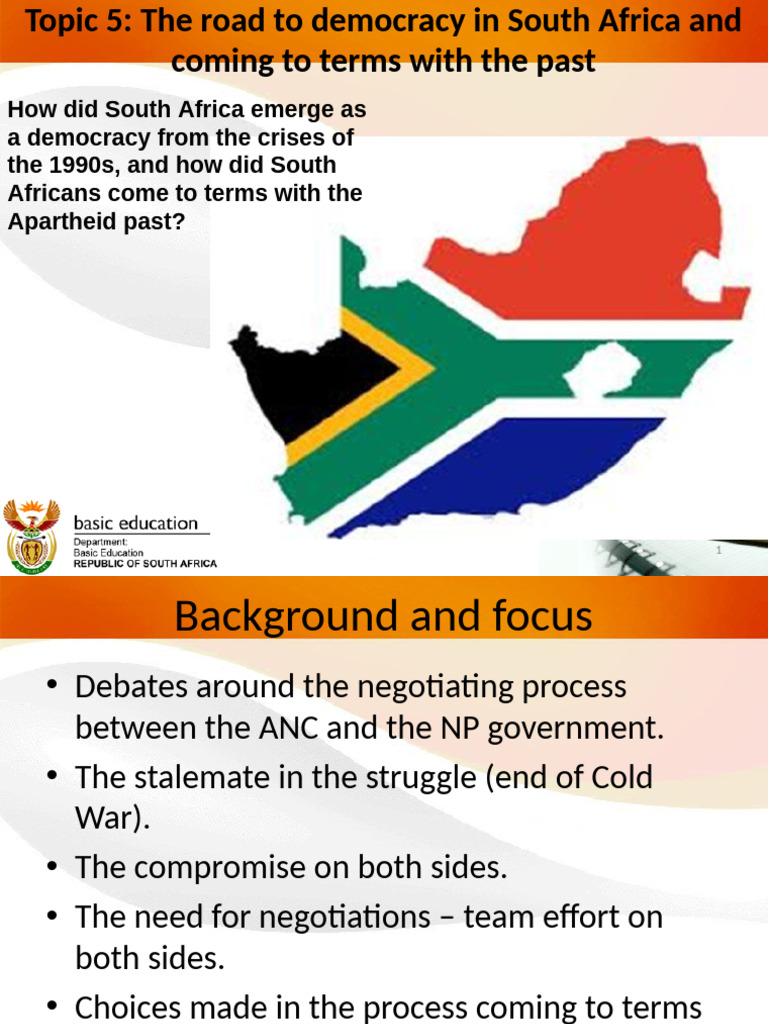 Topic 5 - DBE PPT SA Democracy and TRC | PDF | South Africa | Apartheid