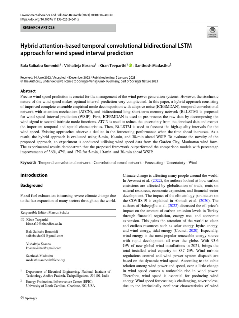 19 Hybrid Attention Based Temporal Convolutional Bidirectional Lstm
