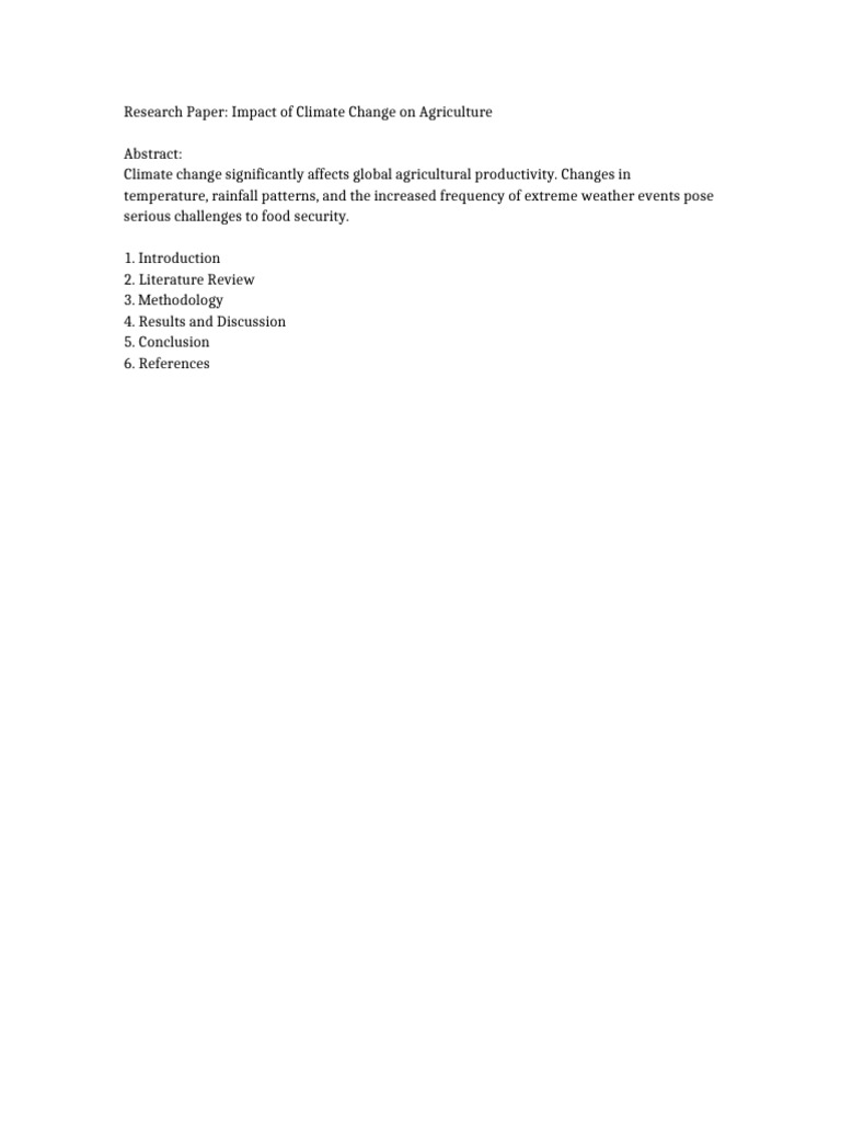 Climate Change Effects on Agriculture | PDF