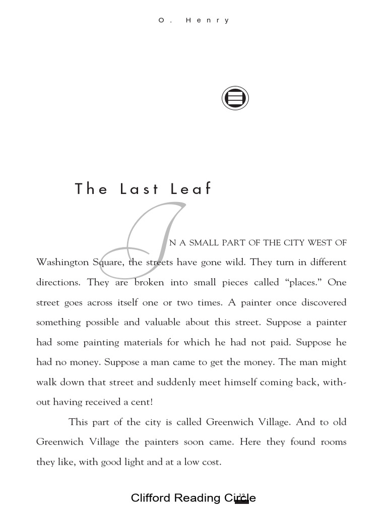 CRC - The Last Leaf - O Henry | PDF
