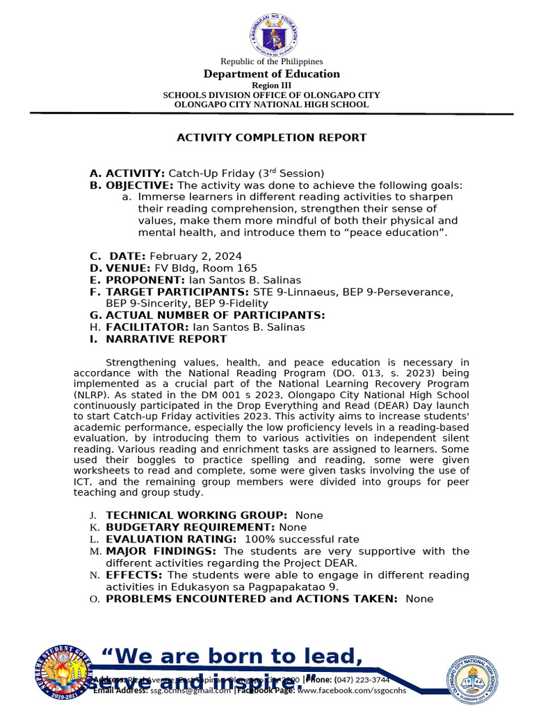 9-Fidelity Catch Up ACR | PDF | Human Communication | Behavior Modification