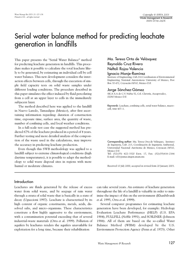 Serial Water Balance Method For Predicti | PDF | Evapotranspiration | Rain