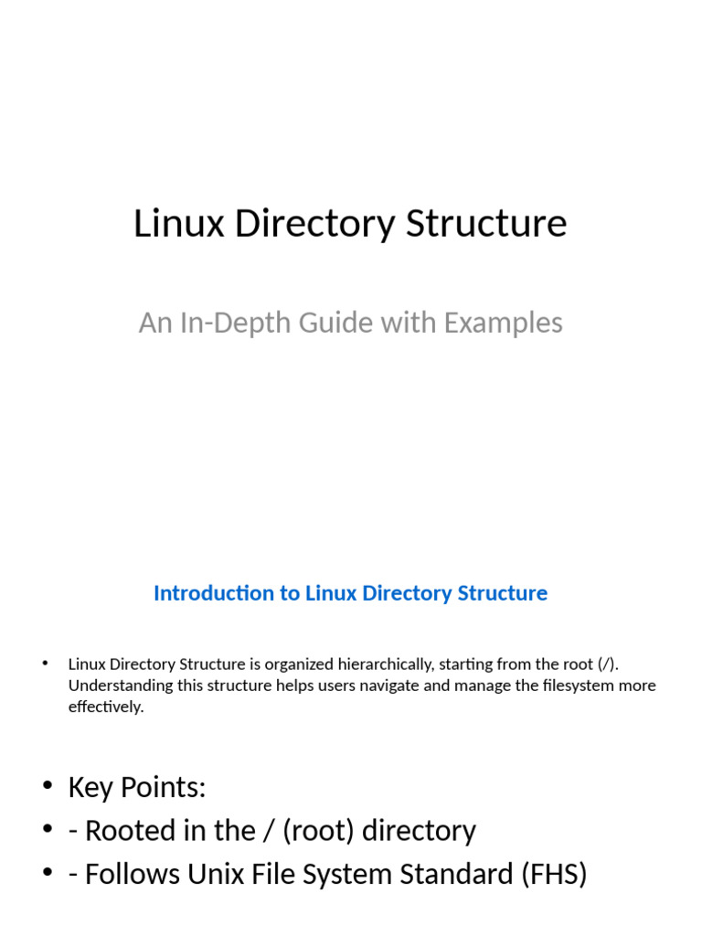 Enhanced Linux Directory Structure Presentation | PDF | Directory (Computing) | Superuser