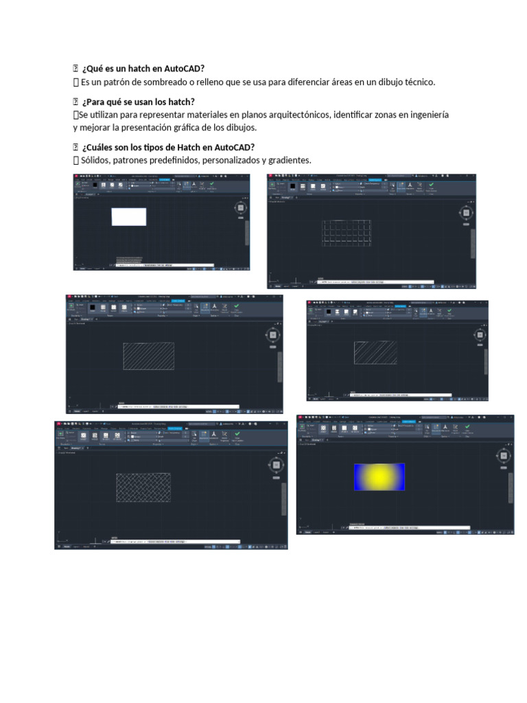 Tipos y usos del hatch en AutoCAD | PDF