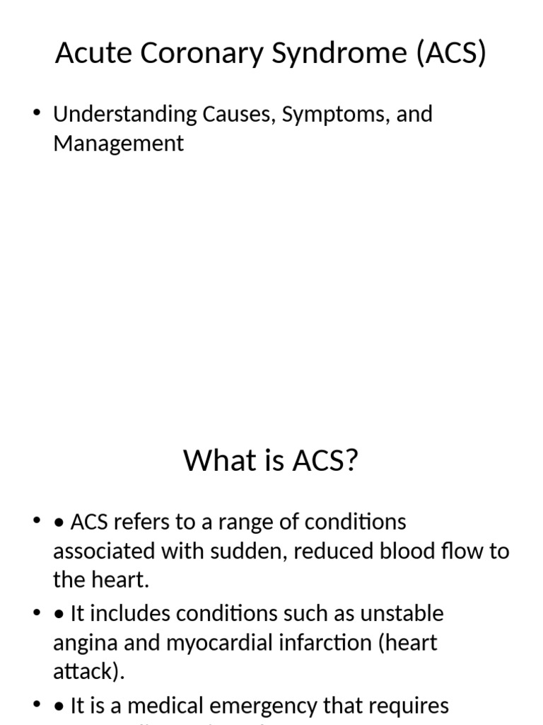 Acute Coronary Syndrome Presentation (5) | PDF