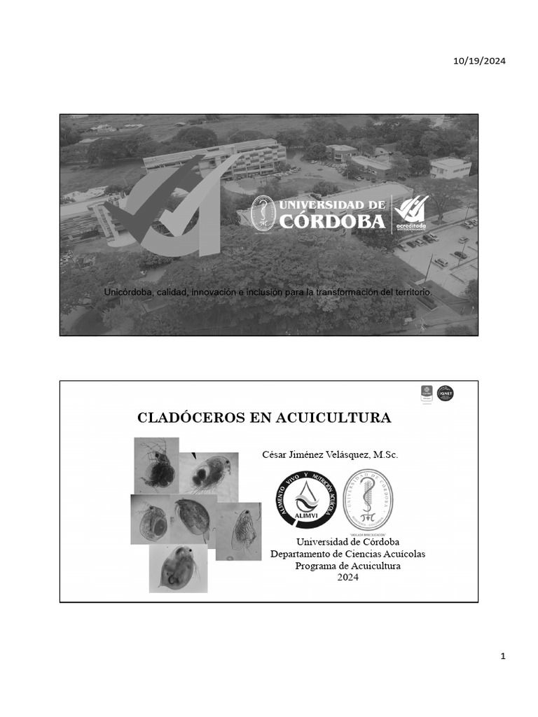 Cladóceros en Acuicultura: Cultivo y Nutrición | PDF | Acuicultura | Agua