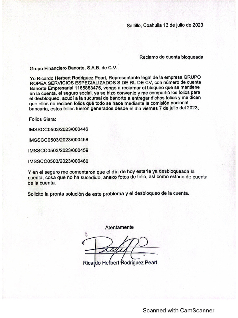 Carta Banorte | PDF