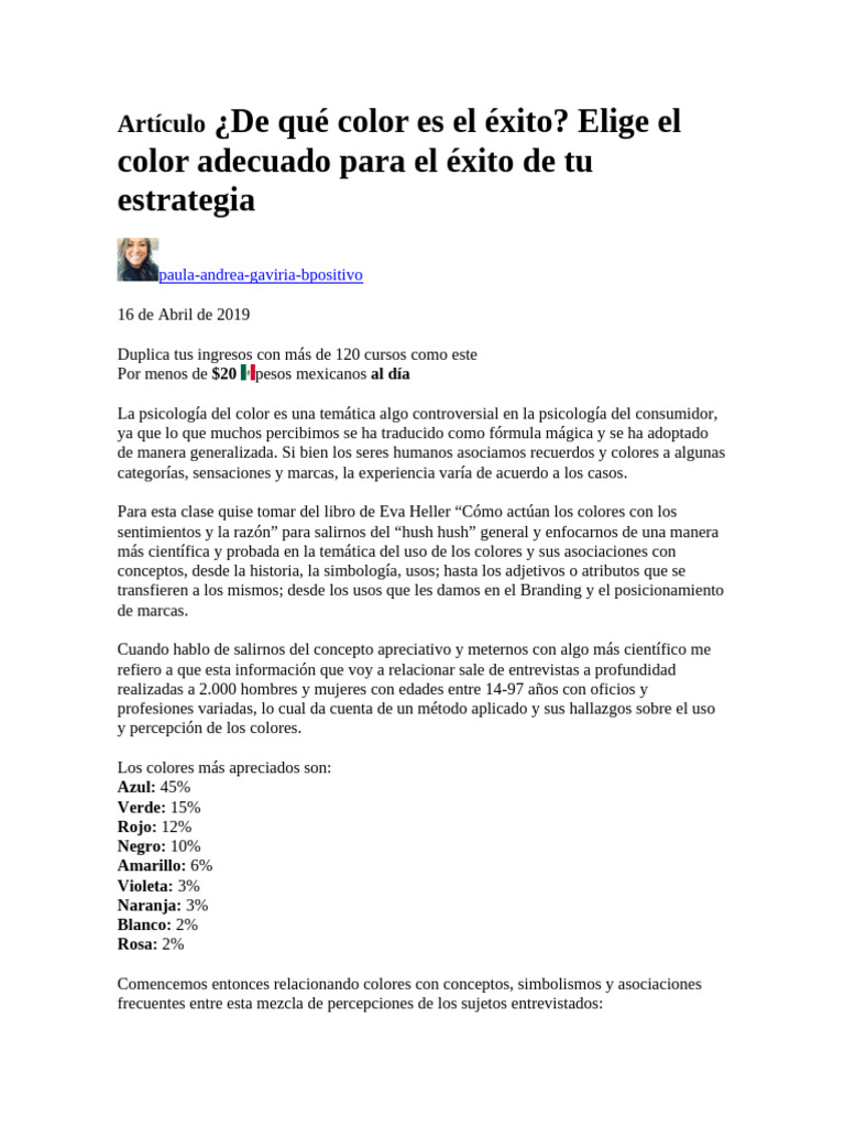 El color del éxito en tu estrategia | PDF | Color | Amarillo