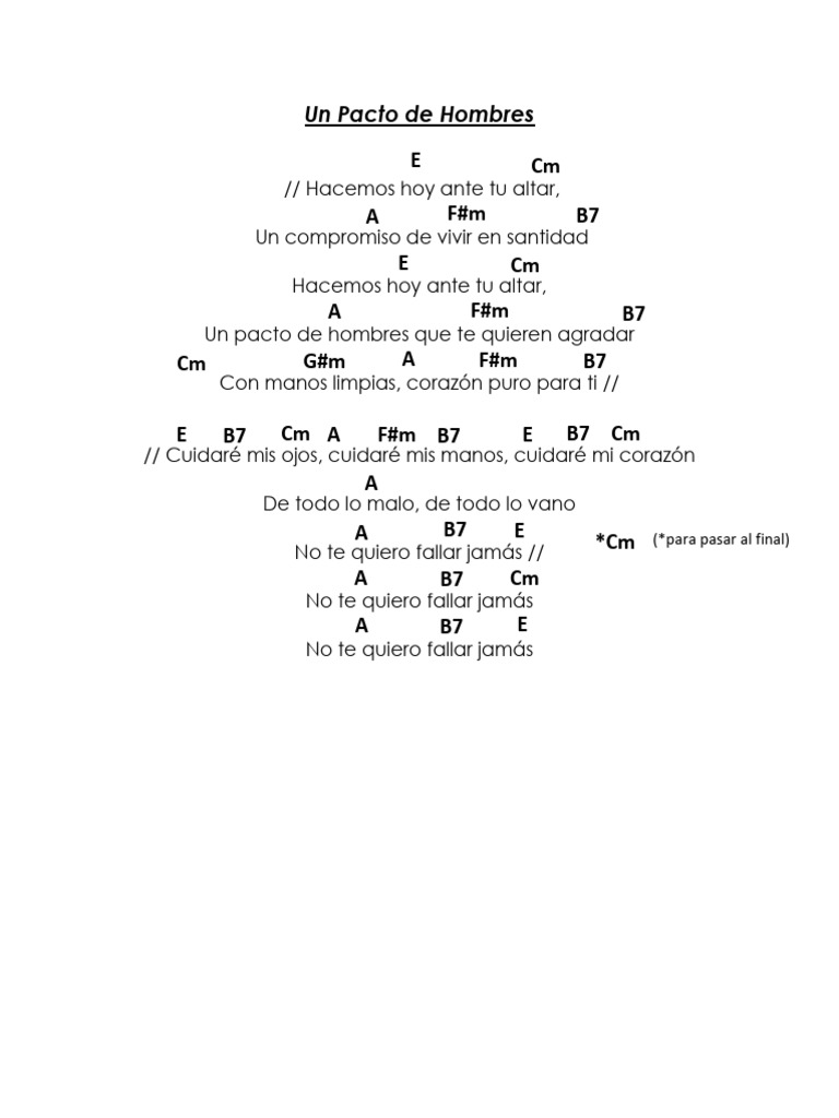 Pacto de Hombres: Letra y Acordes | PDF