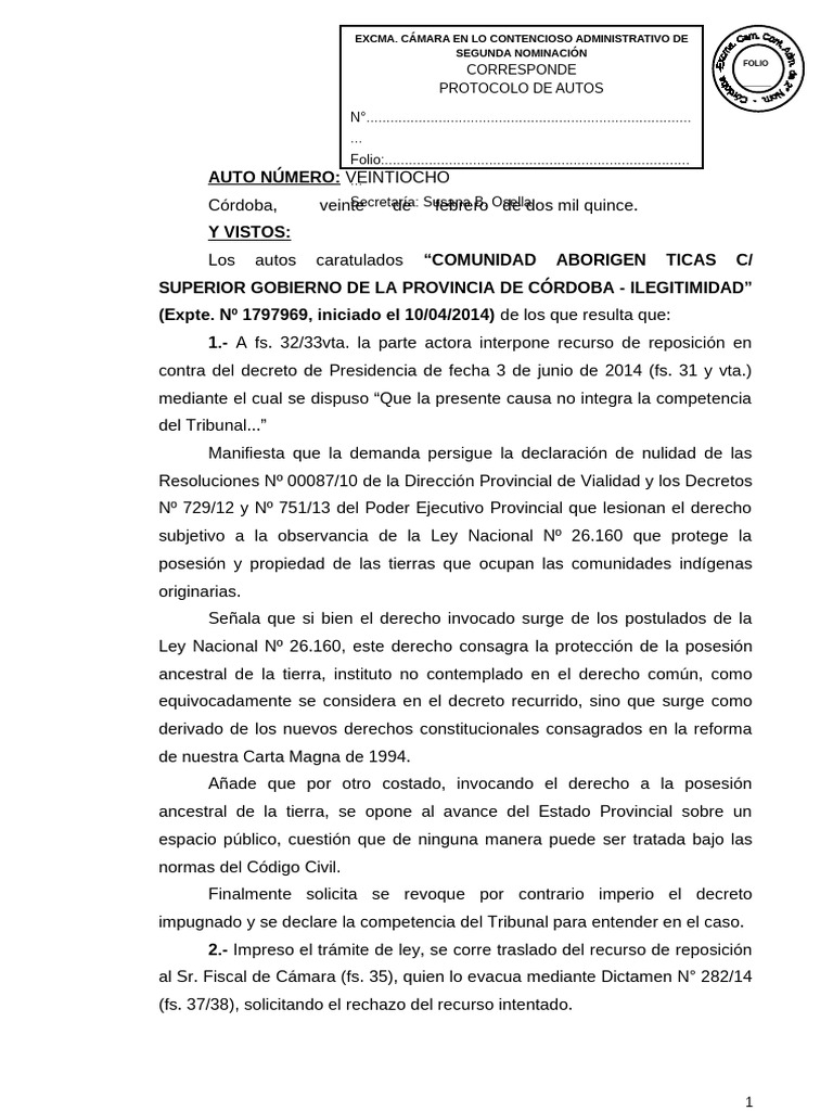 Comunidad Aborigen Ticas | PDF | Justicia | Crimen y violencia