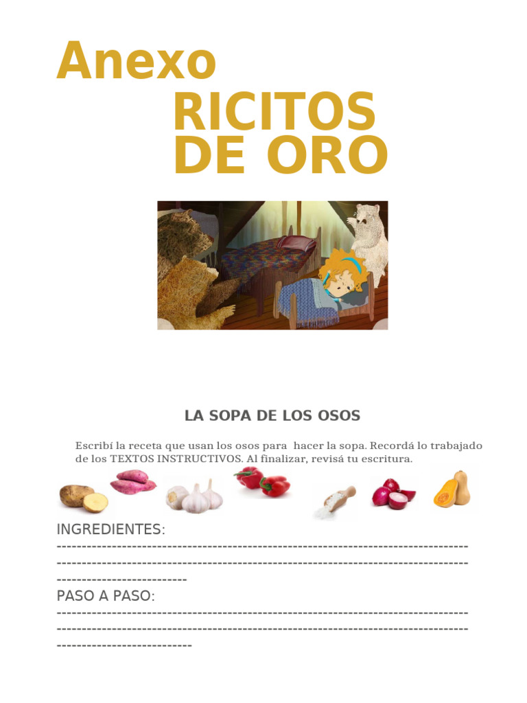 anexo Ricitos de oro | PDF