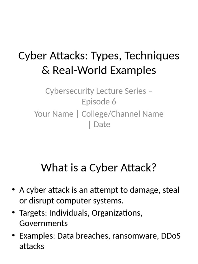 Cyber Attacks Presentation | PDF | Malware | Ransomware