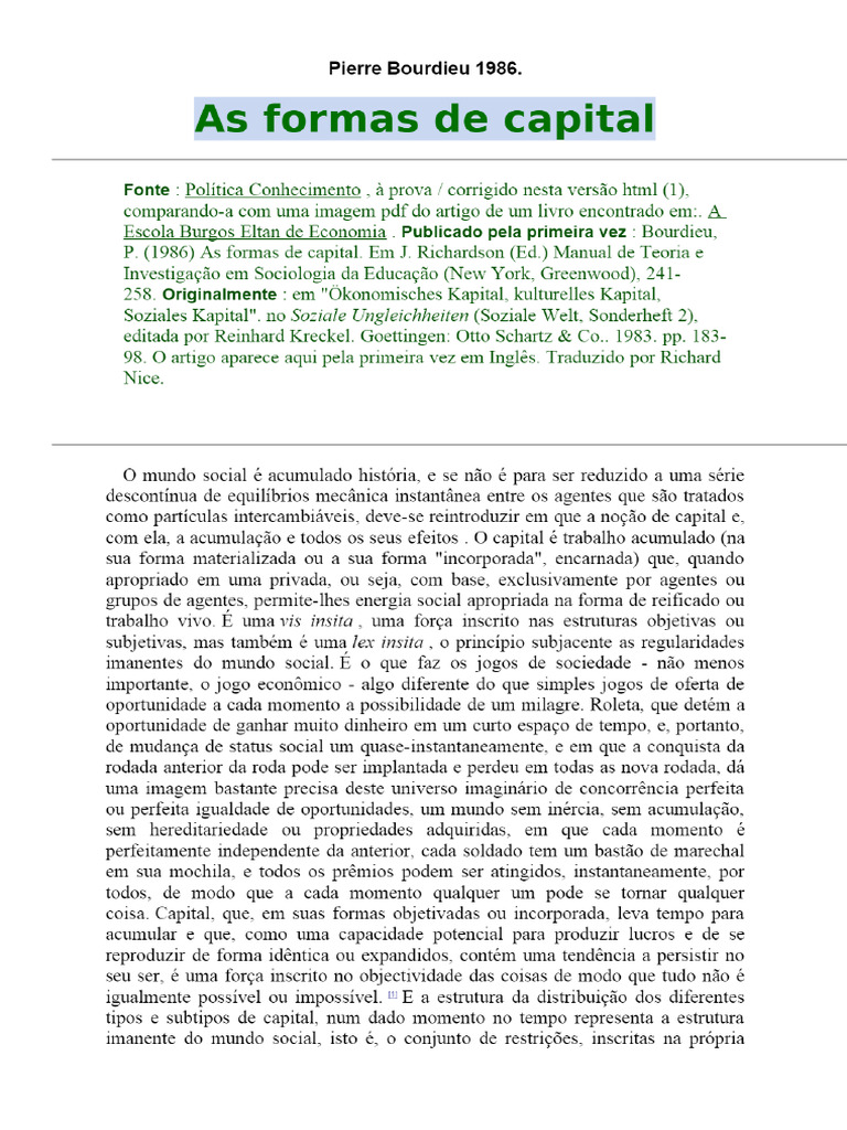 10 - As Formas de Capital-1 | PDF