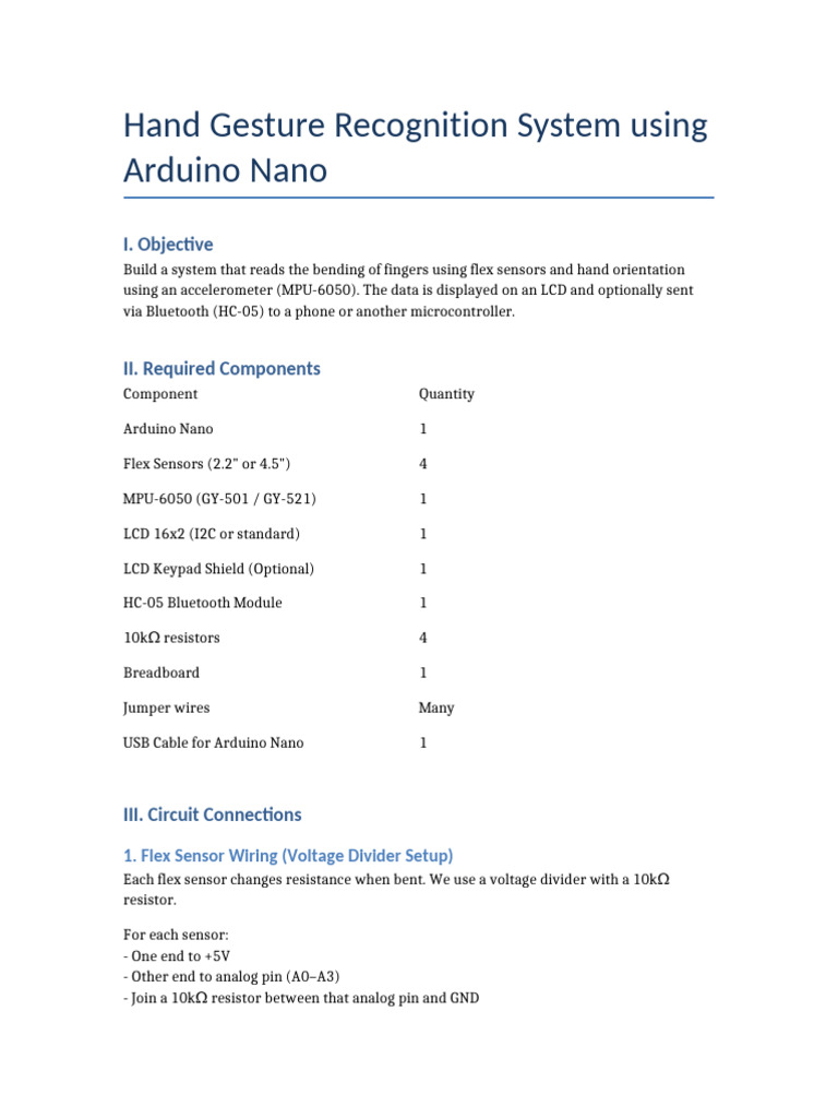 Hand Gesture Recognition Project | PDF | Arduino | Manufactured Goods