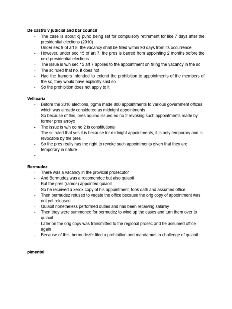 Consti Week 11 Recit Summary | PDF | Pardon | State Of Emergency
