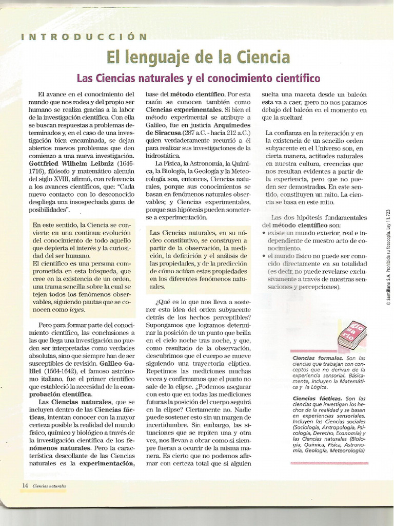 Las Ciencias Naturales y El Conocimiento Cientifico | PDF
