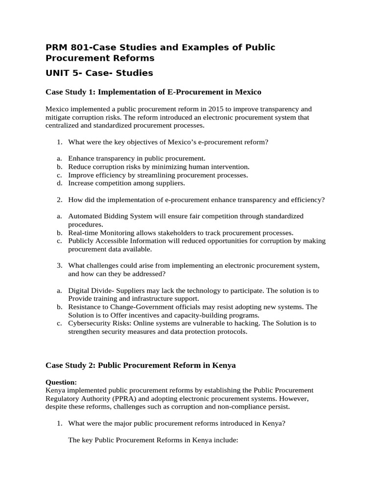 PRM 801-Unit 5 Case Studies | PDF | Regulatory Compliance | Economies